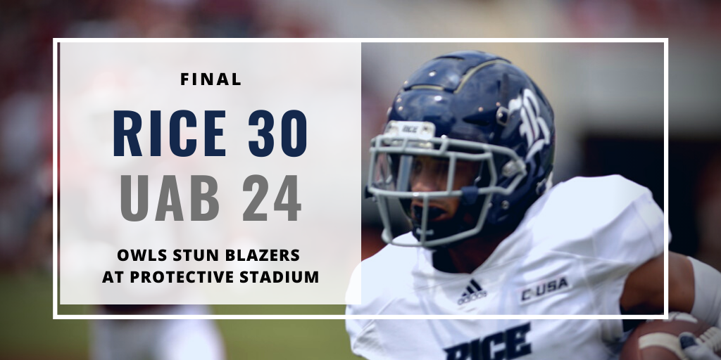 Rice Football stuns UAB in first trip to Protective Stadium